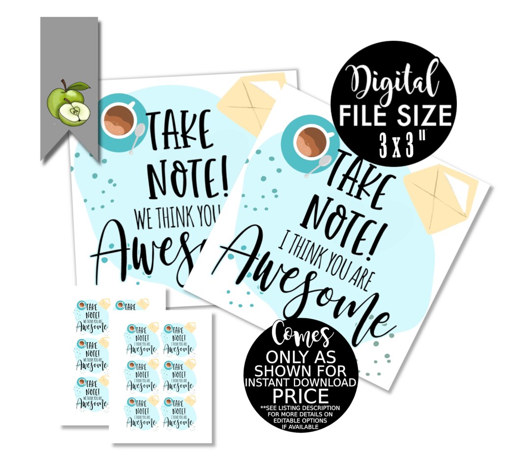 Take Note I Think Your Awesome Take Note We Think Your - Etsy