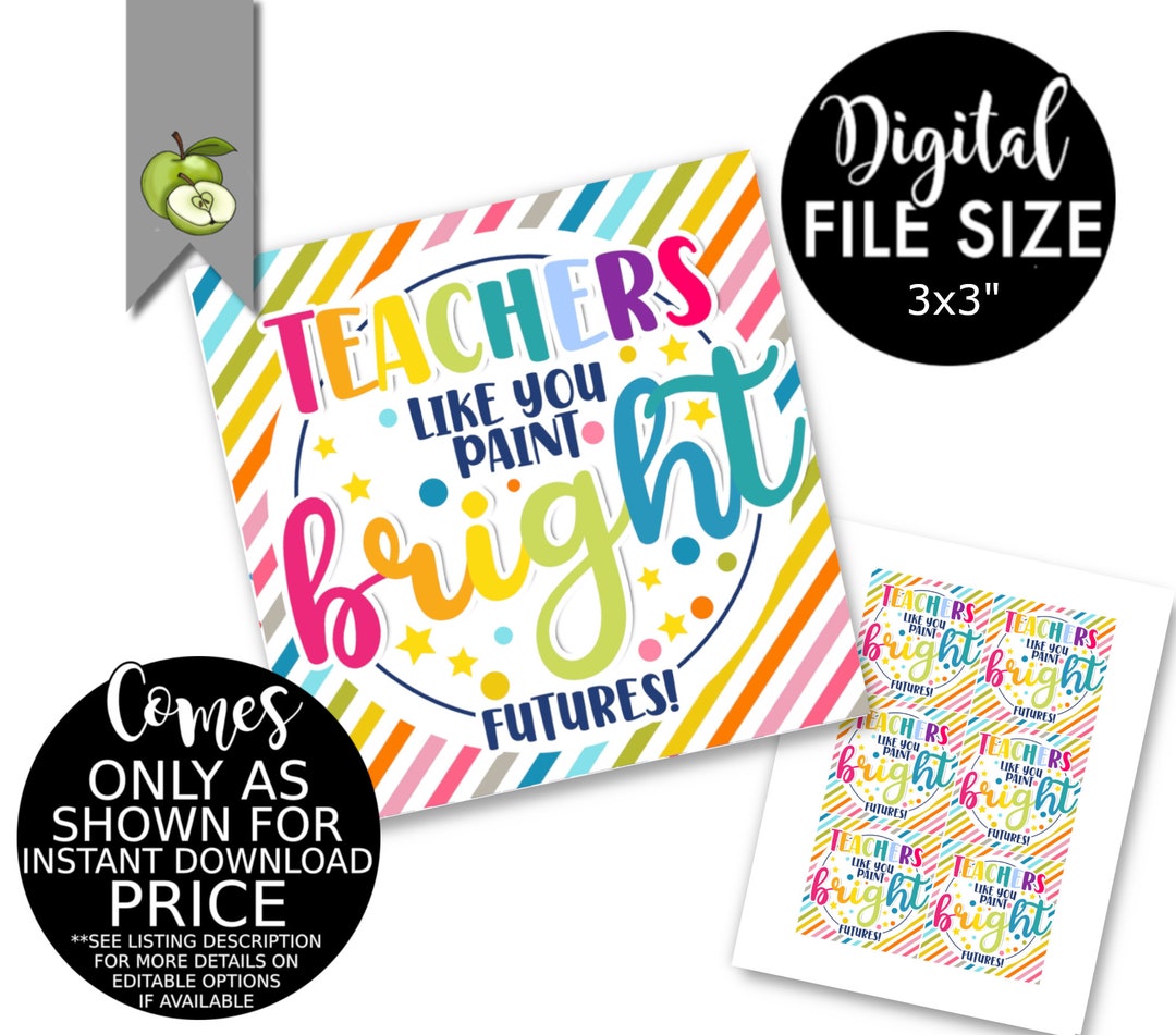 Teachers Like You Paint a Bright Future, Nail Polish Gift Tag, Nail ...