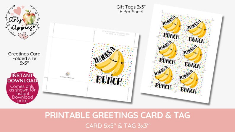 Thanks a BUNCH of Bananas SIGN 8x10", Banana Loaf Card, Fruit Tag ...