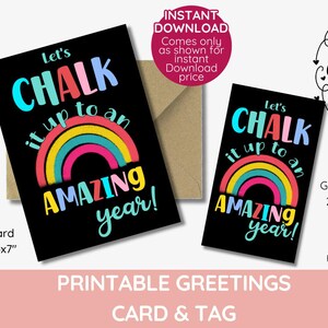 Lets Chalk It up to an Amazing Year Gift Tag & Card, End of Year ...