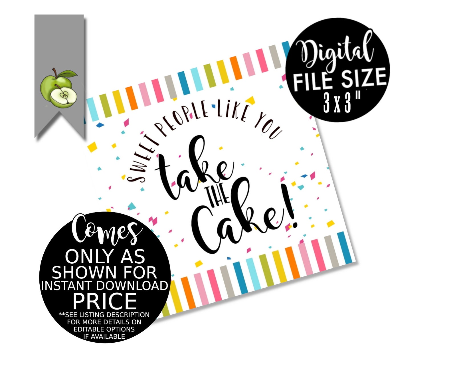 Sweet People Like You Take the Cake Cake Gift Tag Homemade | Etsy