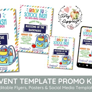 School Backpack Template, Backpack Theme, Backpack Event Poster ...