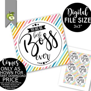 Best Boss Ever Printable Gift Tag Card Awesome Boss Boss - Etsy