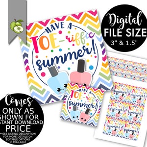 Have a Toe-riffic Summer, Nail Polish Printable Gift Tags, Teacher ...