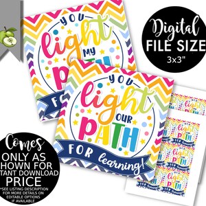 You Light My Path for Learning Gift Tag, Teacher Appreciation, Best ...