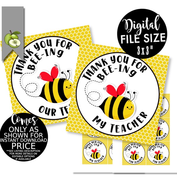 Thank You for Bee in a Great Teacher Svg - Etsy
