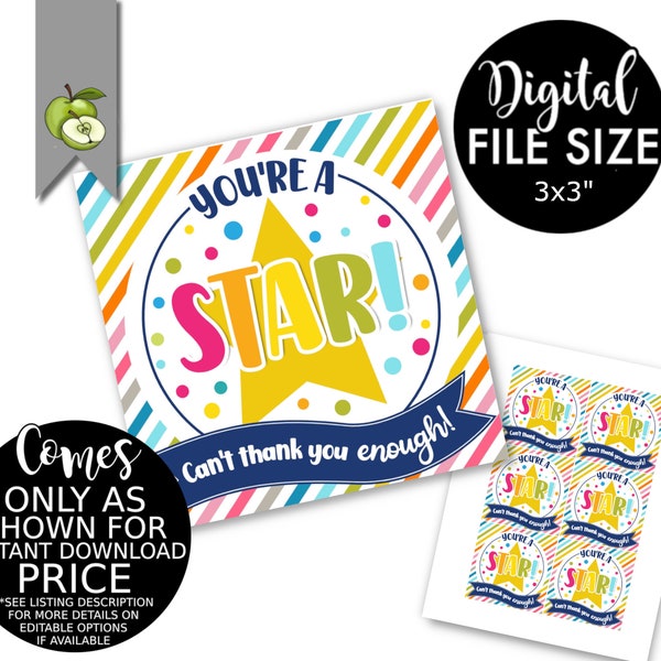 My Teacher is a Star Printable - Etsy