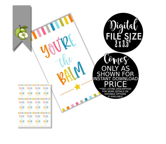 Lip Balm Gift Tags Balm Gift Tag Coach for Lip Balm - Etsy