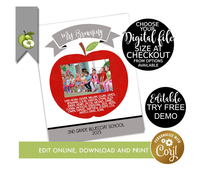 Editable Class Photo for Teacher Appreciation Day Teacher | Etsy