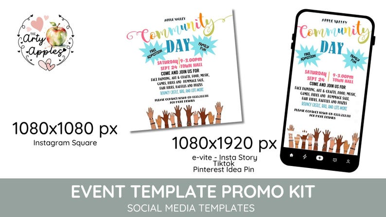 Editable Community Day Flyer Template, Digital Download Block Party ...