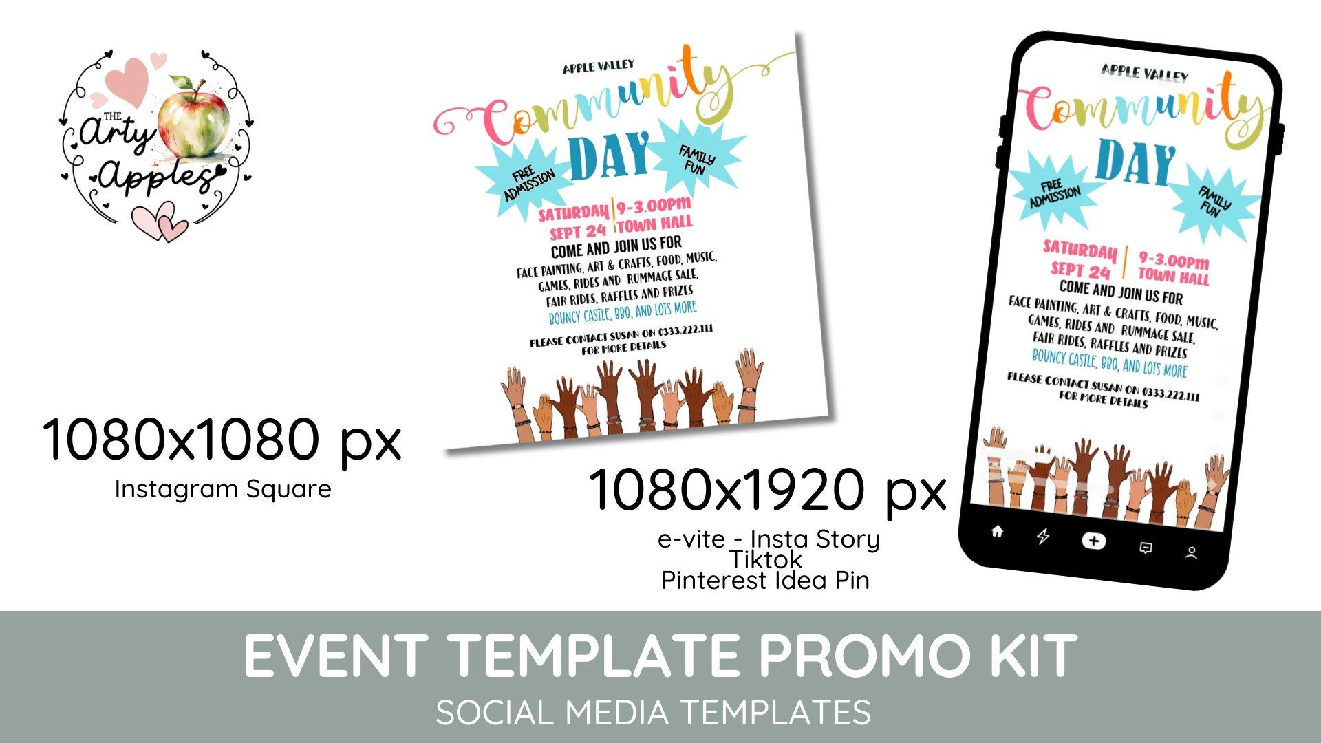 Editable Community Day Flyer Template, Digital Download Block Party ...