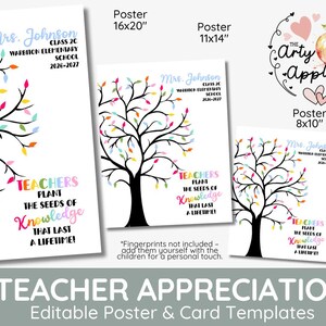 Editable Teacher Appreciation Class Tree Gift, Template Tree ...