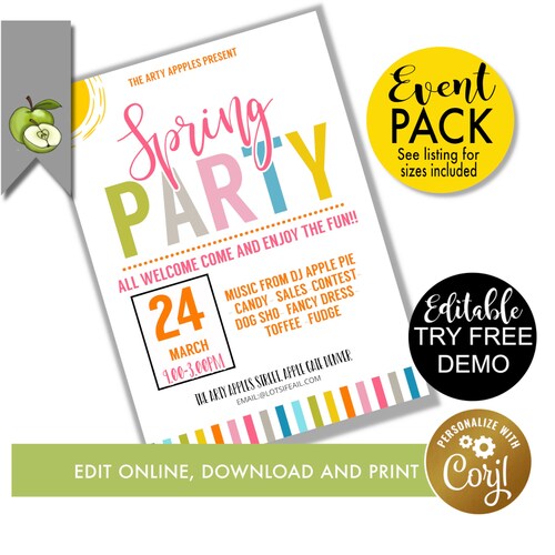Picnic Editable Fundraiser Event Flyer Spring PTO / PTA - Etsy