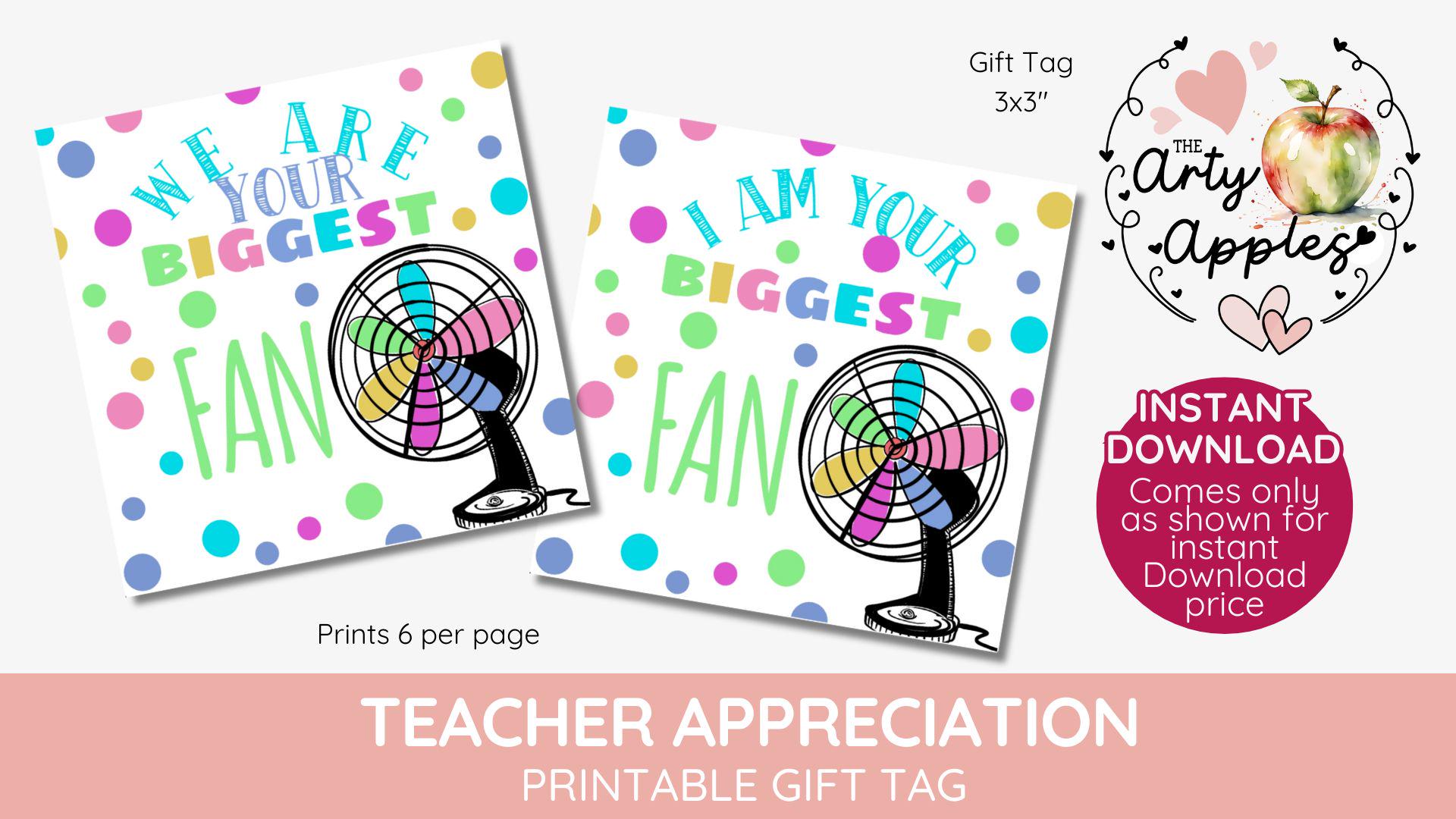 Biggest Fan Teacher Appreciation Hand Fan – Rainbow Pocket Fan ...