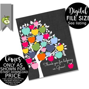 Printable Teacher Tree Apple Tree Class Gift Teacher Gift - Etsy
