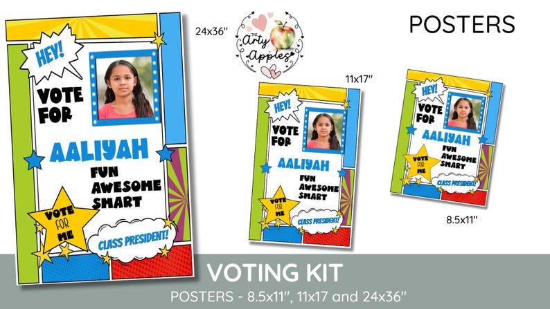 Vote for Class President Poster, Editable Printable, PTO Fundraiser ...