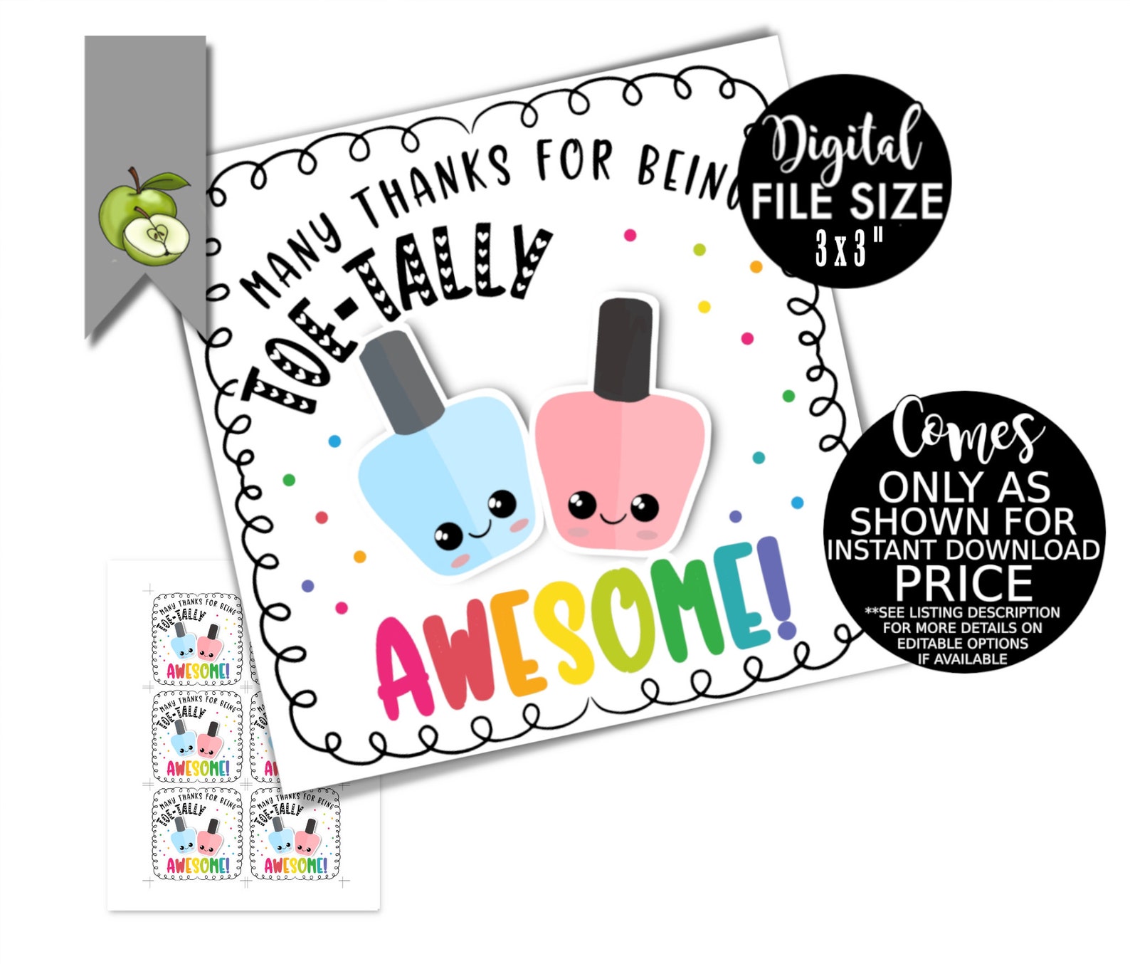 Toe-tally Awesome Many Thanks for Being Toe-tally Awesome - Etsy