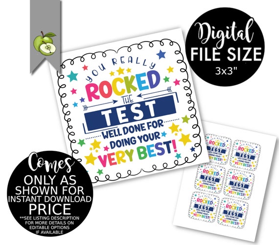 You Rocked the Test Gift Tag Sats Teacher Class Gift Well | Etsy