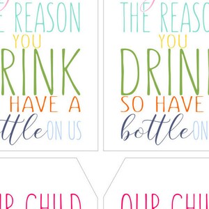 My Child is Reason You Drink Teacher Wine Gift Tags Wine - Etsy UK