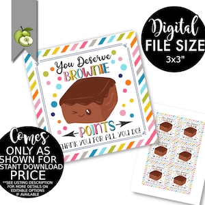 You Deserve Brownie Points Gift Tag, Thank You for All You Do Blondy ...