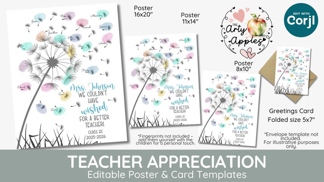 Editable Dandelion Teacher Appreciation, We Couldnt Have Wished for a ...