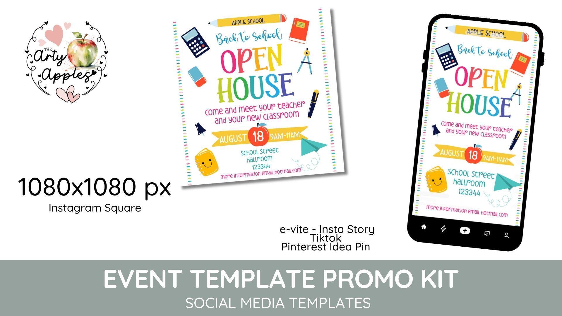 EDITABLE Back to School Open House, PTO Meet the Teacher, School ...