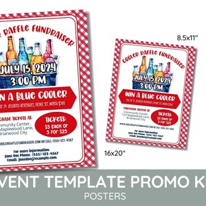 Editable Cooler Raffle, Support Our Cause, Raffle Ticket, Grand Prize ...