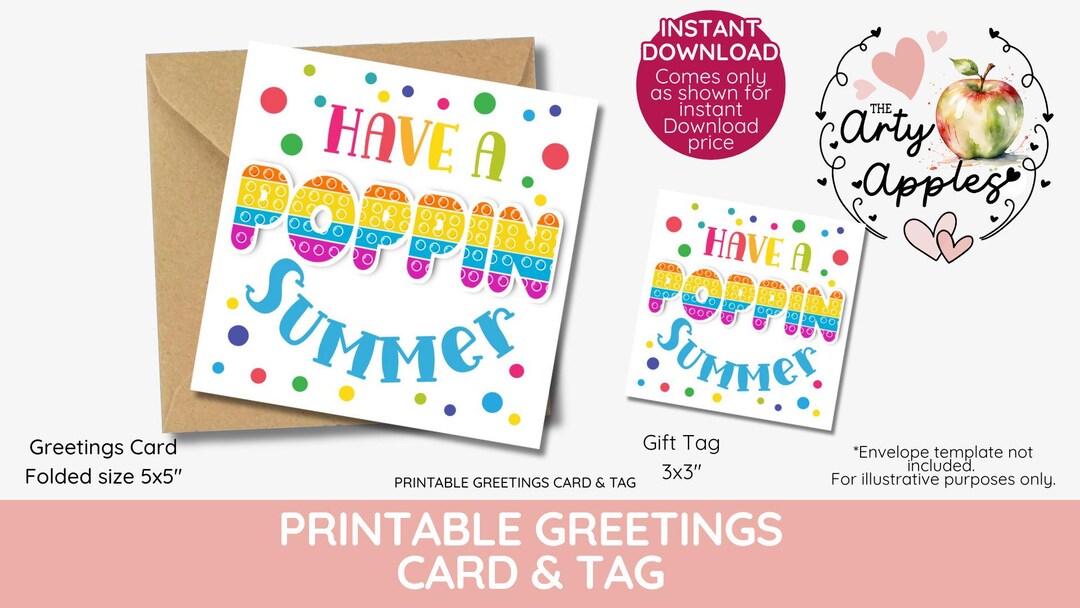 Poppin Summer Gift Tags, Fidget Toy, Poppin Toy, Back to School, Anti ...