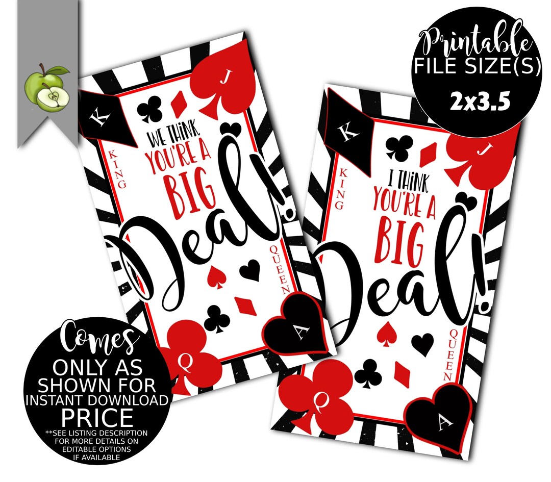 Deck of Cards, Thank You, We Think Your a Big Deal, Playing Cards Gift ...