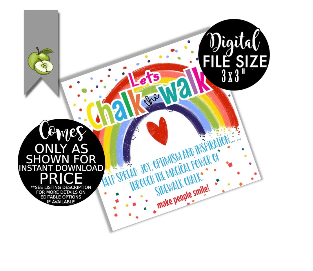 Lets Chalk the Walk Gift Tag, End of Year Teacher Chalk Class Gift Tag ...