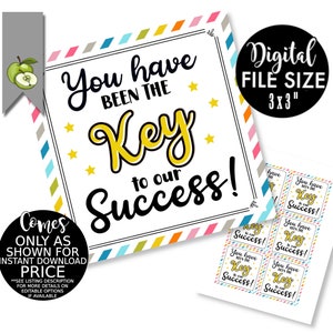You Have Been the Key to Our Success!, Key Ring Gift Tag, Teacher ...