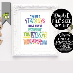 Teacher You Gave Me Wings, Teacher Appreciation, Best Teacher, Never ...