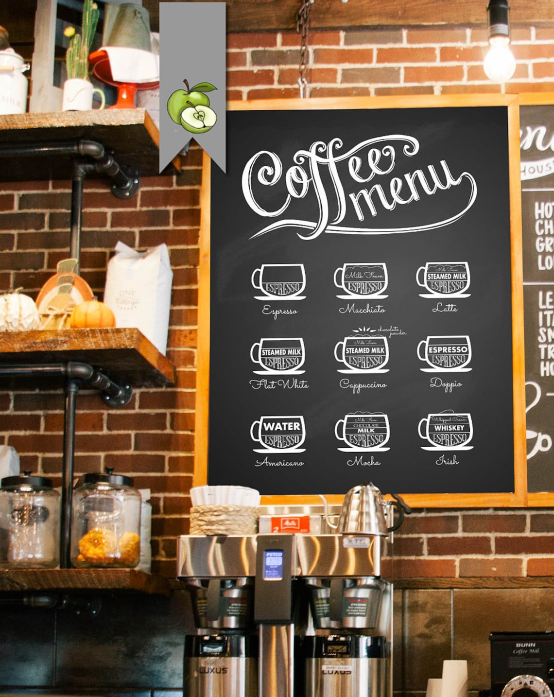 Coffee Sign Cafe Kitchen Printable Kitchen Art Coffee Menu - Etsy