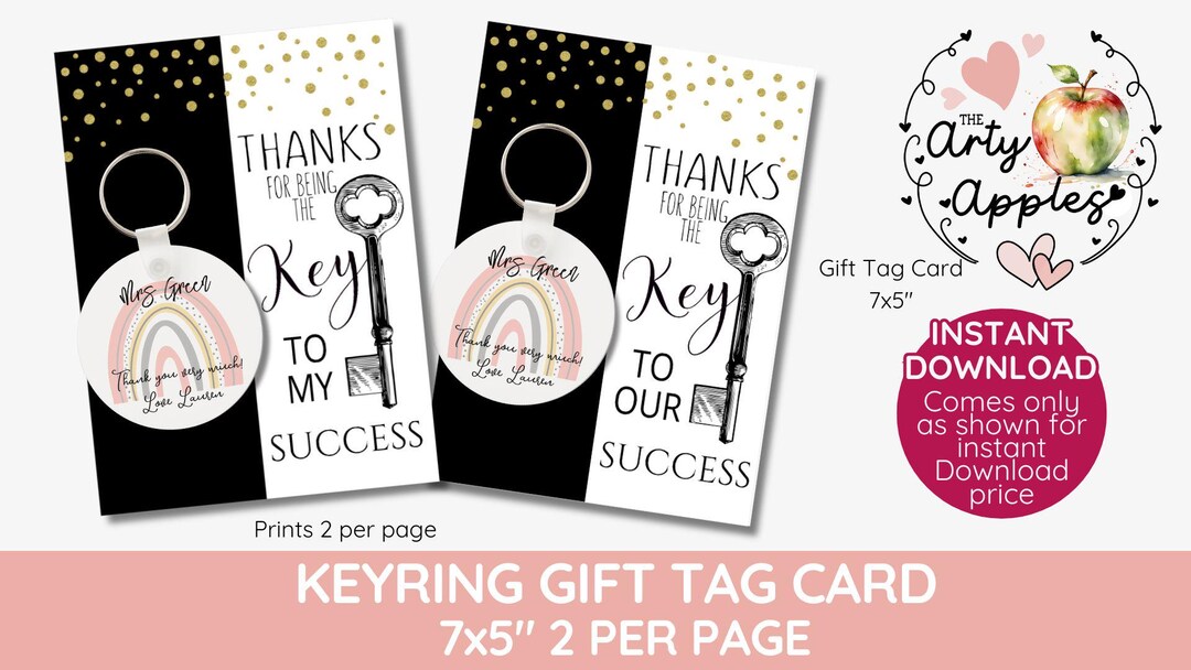 You Are the Key to Our Success Key Fob Gift Card, Staff Gratitude ...