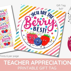 You Are the Berry Best Gift Tag, Thank You Gift, Strawberry Tag ...