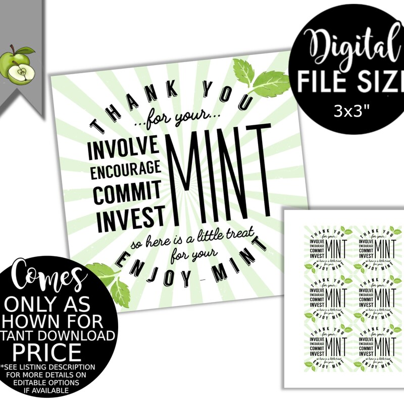 Mint Thank You - Etsy