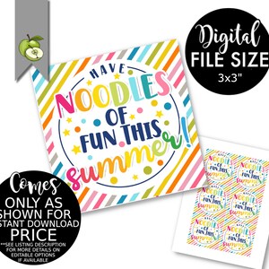 Swimming Pool Noodles Class Gift Tag, Swim Teacher Tag, Swimming Class ...