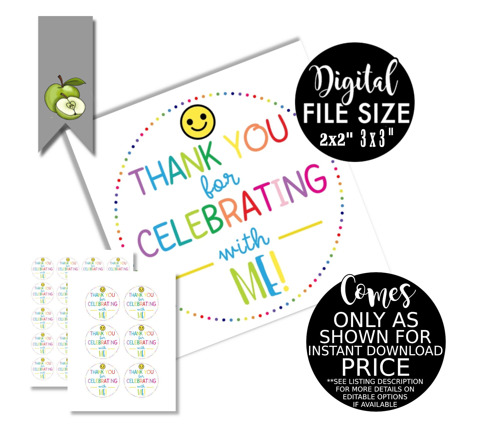 Thank you for celebrating with me birthday favours | Etsy