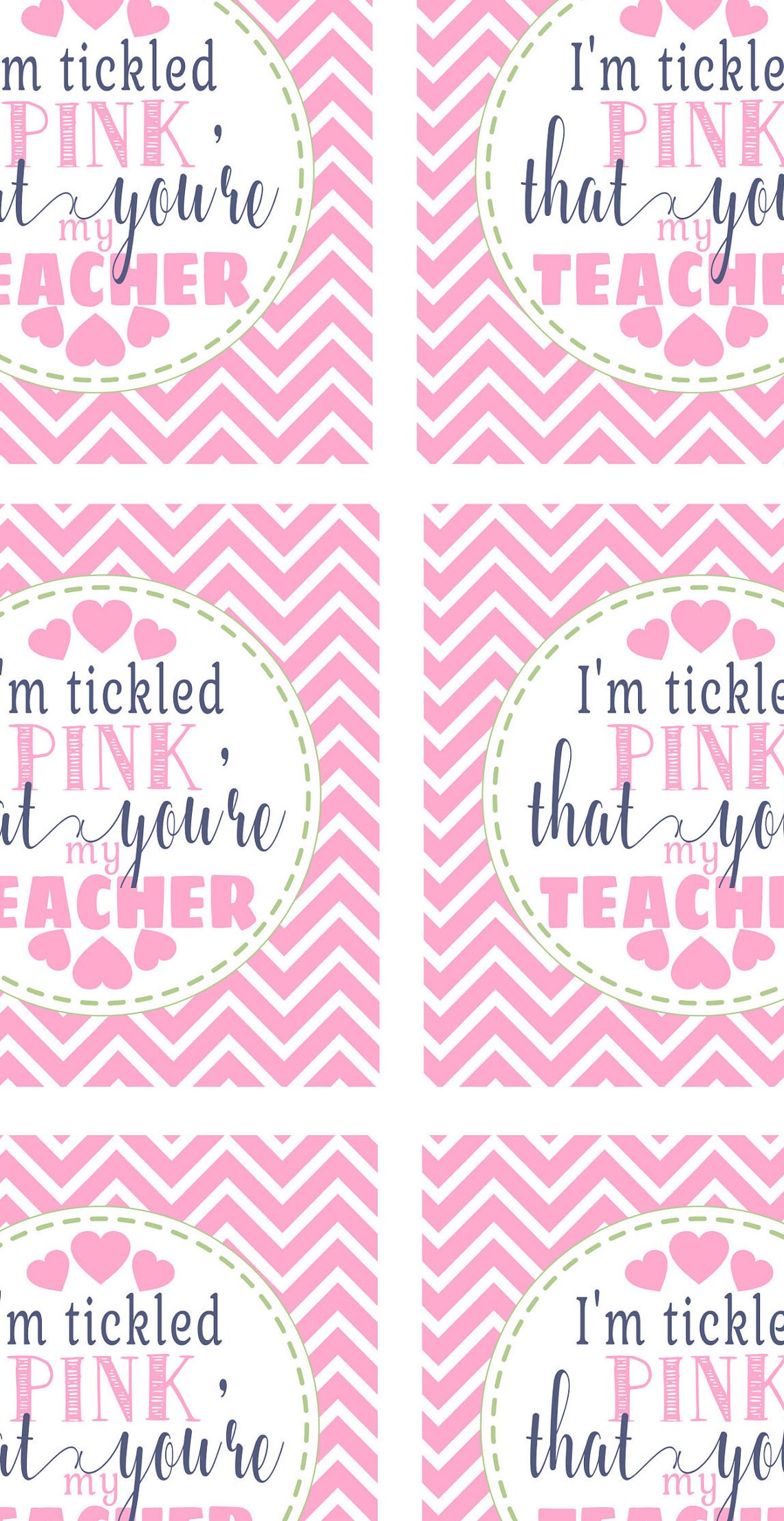 Tickled Pink Tags Teacher Gift Tags I'm Tickled Pink | Etsy