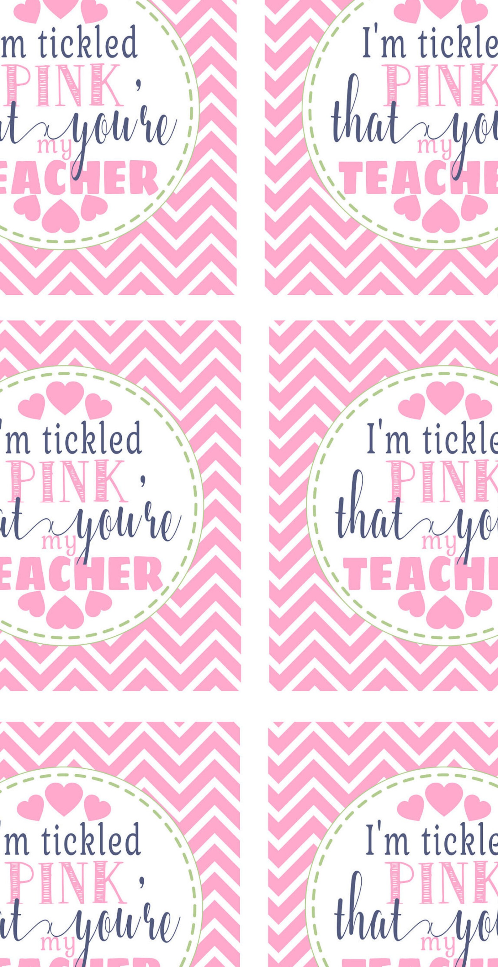 Tickled Pink Tags Teacher Gift Tags I'm Tickled Pink | Etsy