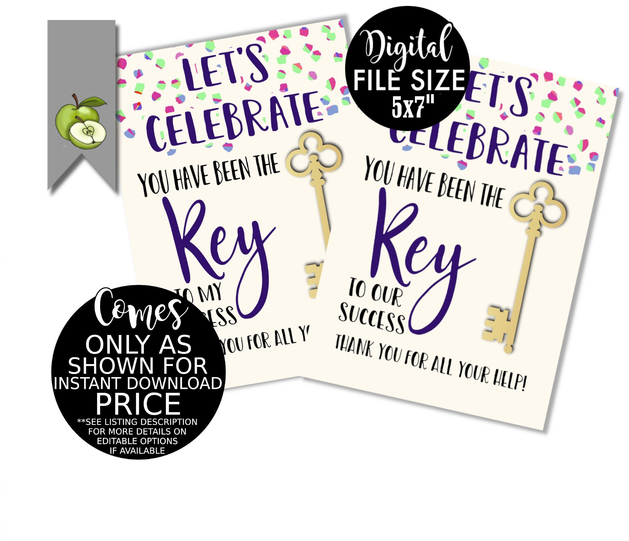 Key to our success key fob card staff volunteer key theme - Etsy España