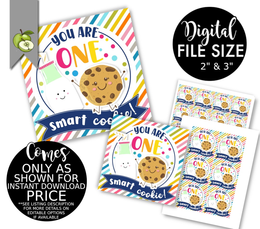 You Are One Smart Cookie Graduation Gift Tags, Teacher Class Gift, End ...