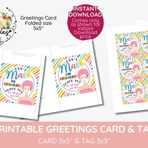 Can't Mask Our Gratitude Printable Gift Tag and Card, Volunteer ...