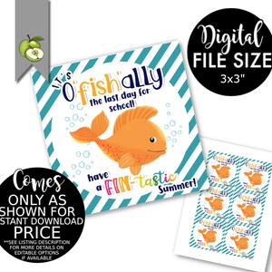 Goldfish Printable Gift Tag, It's Officially the Last Day for School ...
