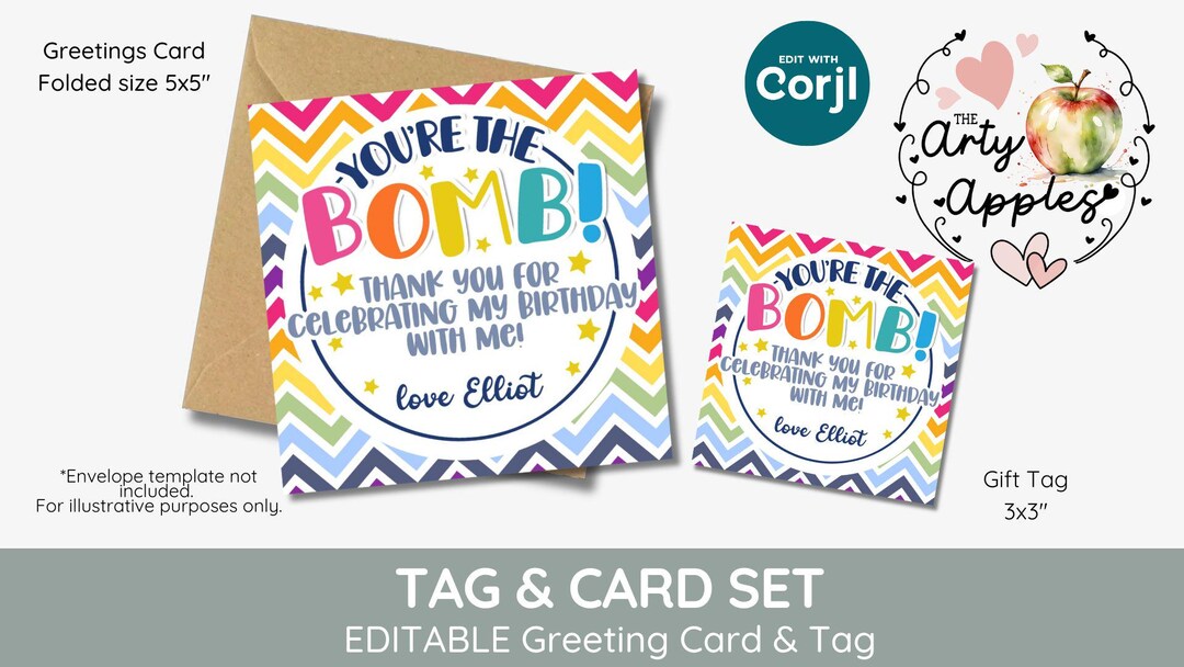 Editable Bath Bomb, You're the Bomb, Birthday Party Tag and Thank You ...