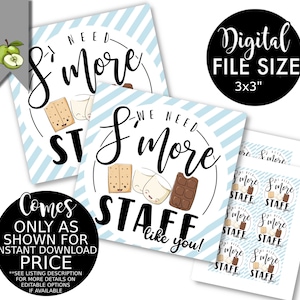 We Need S'more Staff Like You Gift Tag, Appreciation Gift Tag, S'more ...