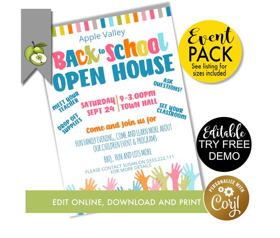 Editable Back to School Open House Poster Meet the Teacher - Etsy