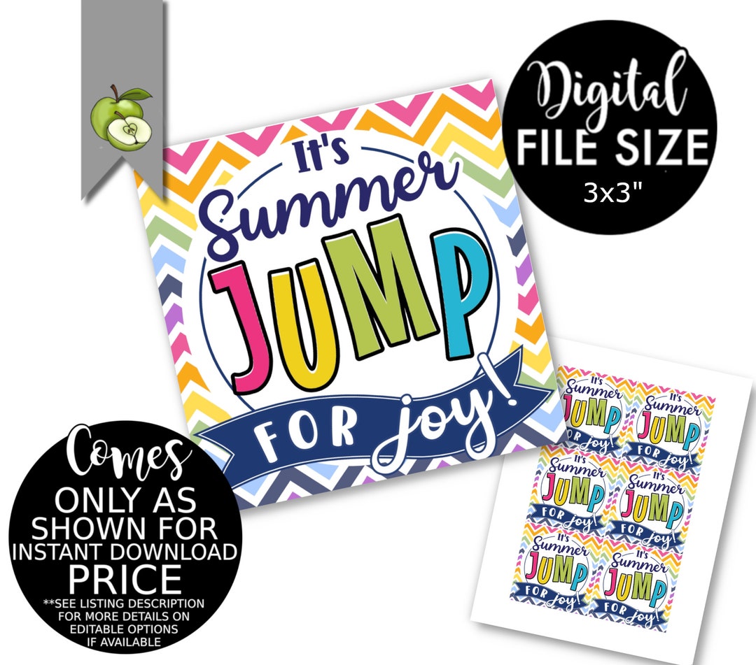 Jump for Joy, Graduation Printable Gift Tag, Skipping Rope, Jump Rope ...