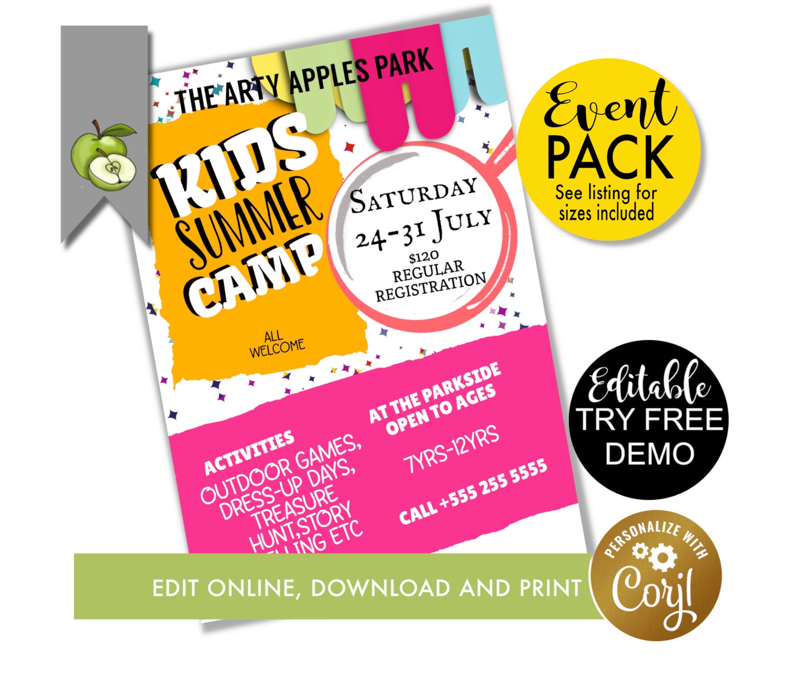 Summer CAMP Flyer Template Festival Event Poster Template - Etsy