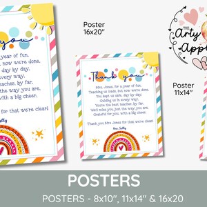 Editable Teacher Thank You Rainbow Poem Gift, Printable Appreciation ...